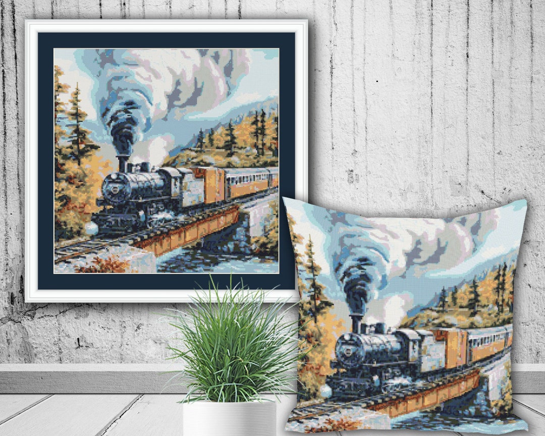 Vintage Train Cross Stitch Pattern PDF Down Load 362 - Etsy