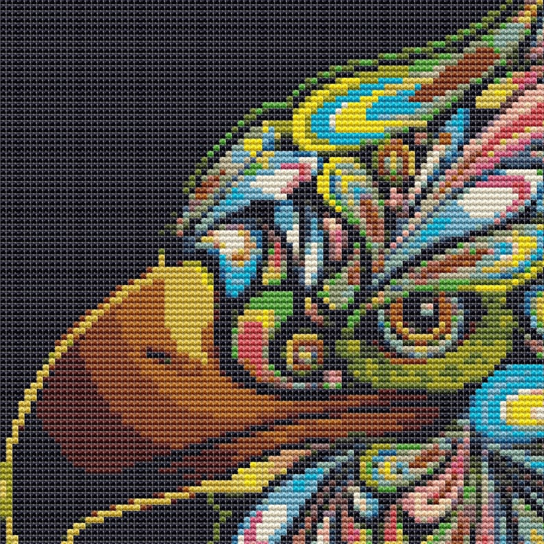 Psychedelic Eagle Cross Stitch Pattern PDF Down Load 10 - Etsy