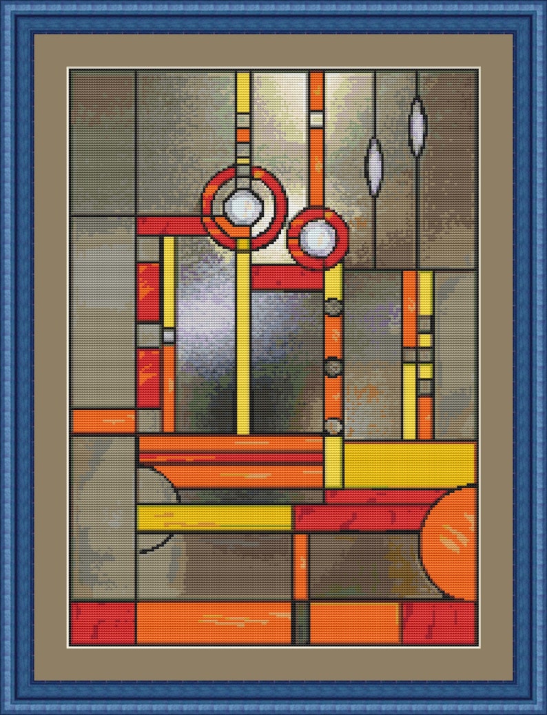 Geometric Stained Glass Cross Stitch Pattern PDF Down Load 336 - Etsy