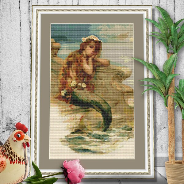 Mermaid Cross Stitch Pattern - Etsy