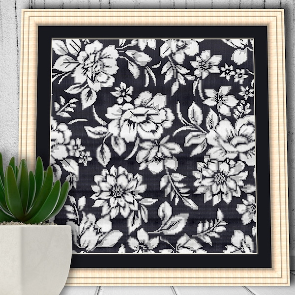 Black and White Cross Stitch Pattern - Etsy