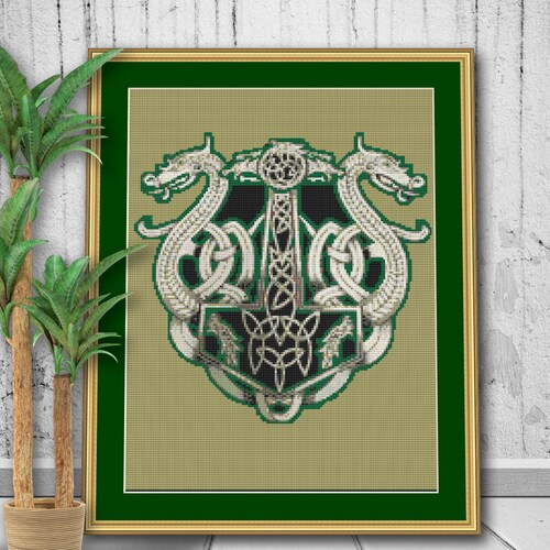 Viking Dragon Pattern Counted Cross Stitch Pattern Chart PDF - Etsy