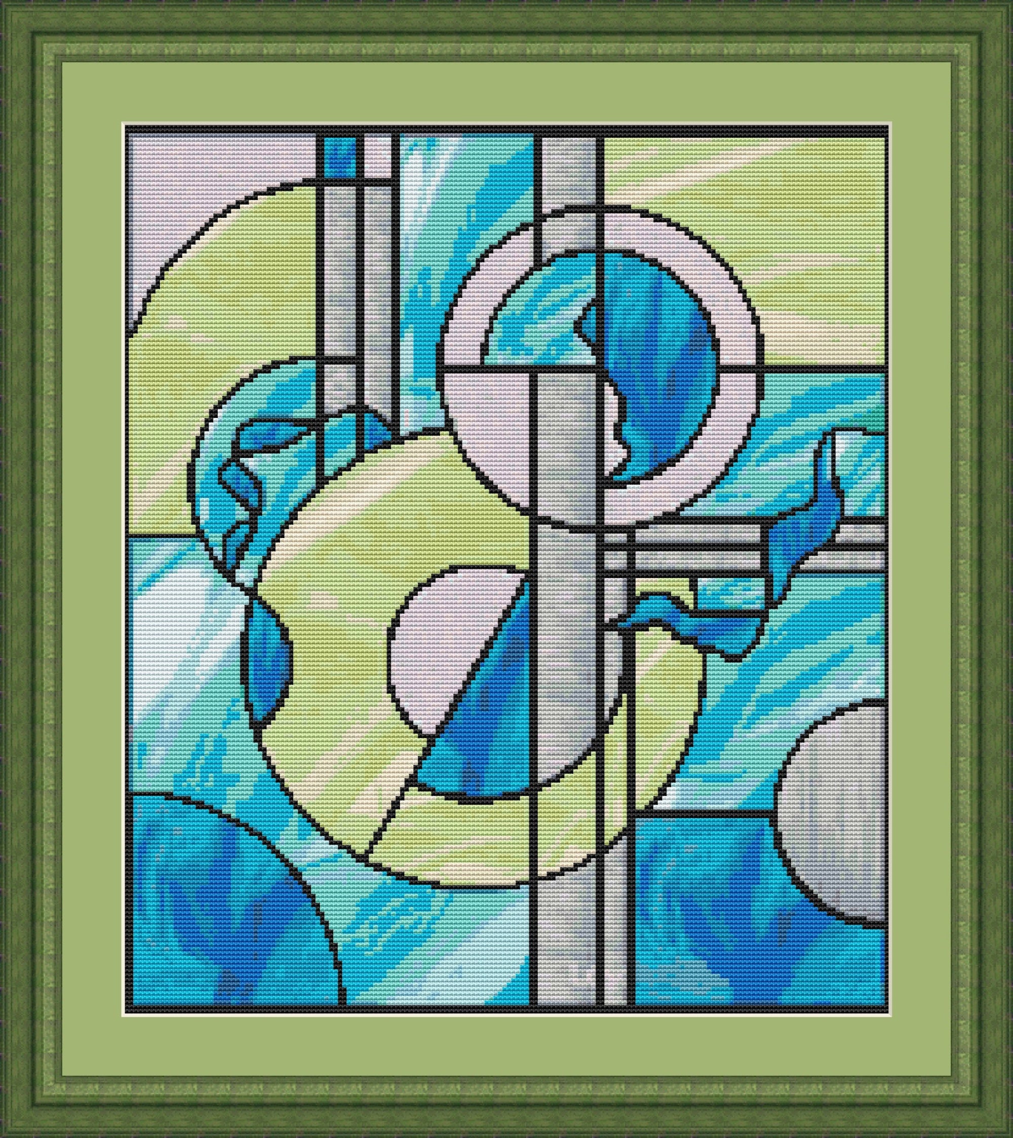 Abstract Stained Glass Counted Cross Stitch PDF Digital Down - Etsy