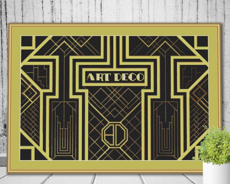 Art Deco Counted Cross Stitch Pattern PDF Down Load 186 - Etsy