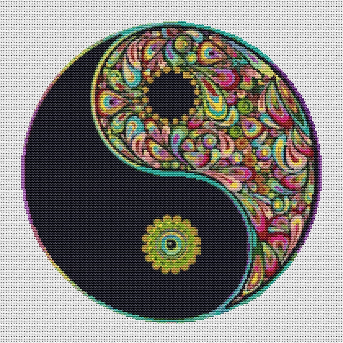 Ying and Yang Cross Stitch Pattern PDF Down Load 019 - Etsy