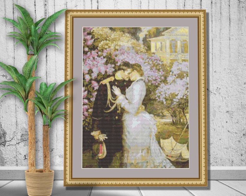 Farewell Kiss Counted Cross Stitch Pattern Chart PDF Down Load 192 - Etsy