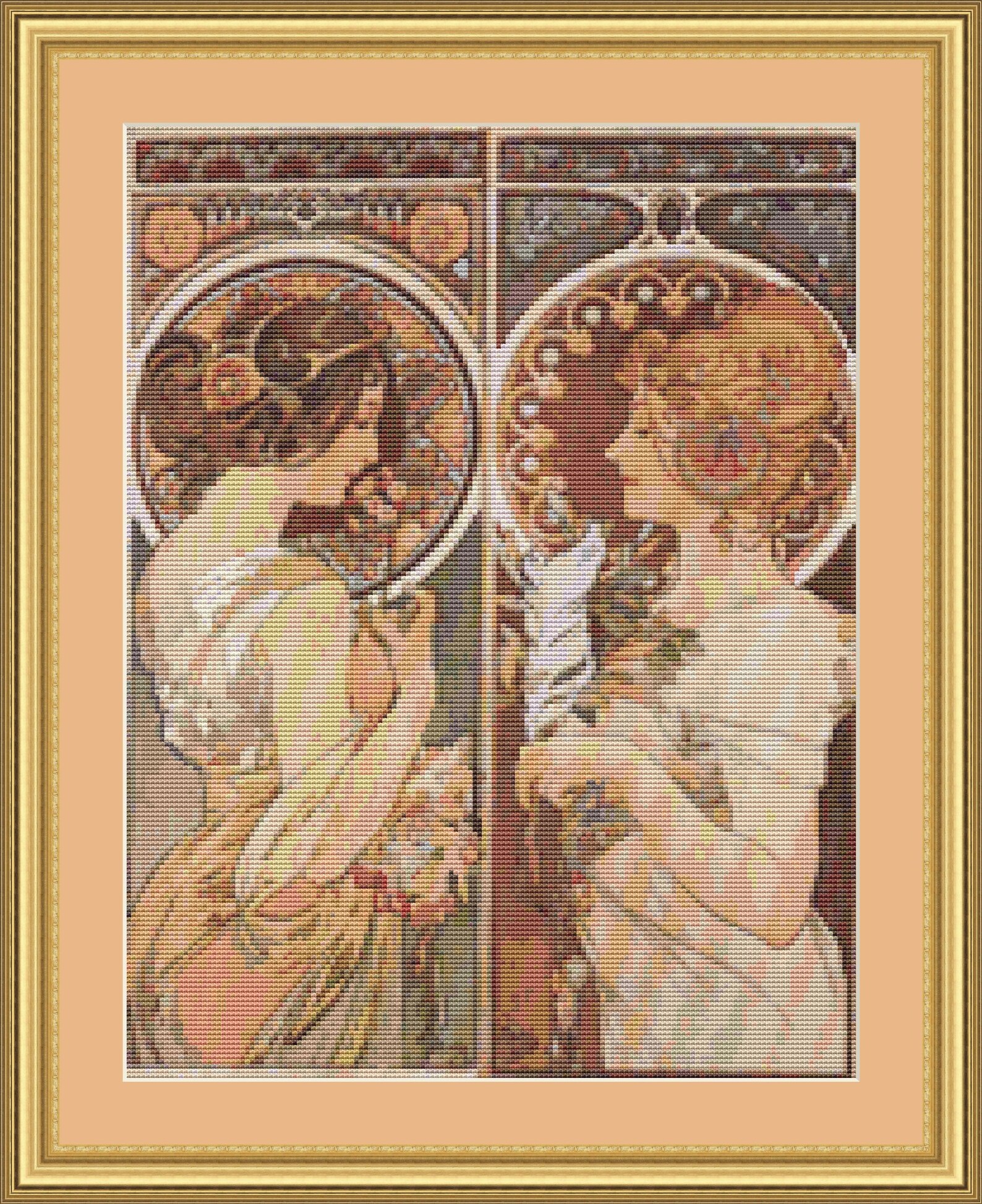 Alphonse Mucha Art Nouveau Counted Cross Stitch Pattern PDF | Etsy