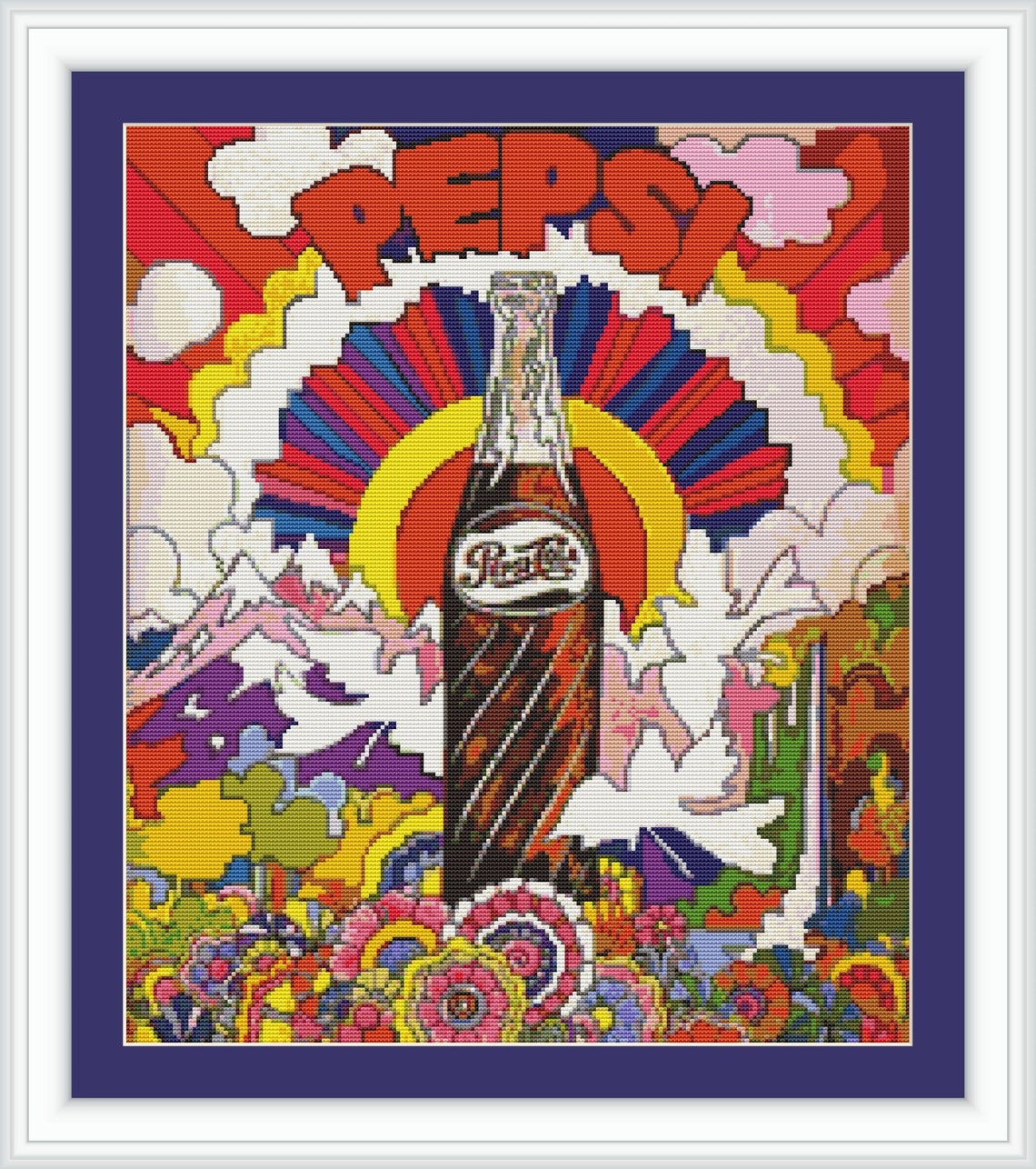 Pepsi Vintage Poster Cross Stitch Pattern PDF Down Load 339 - Etsy