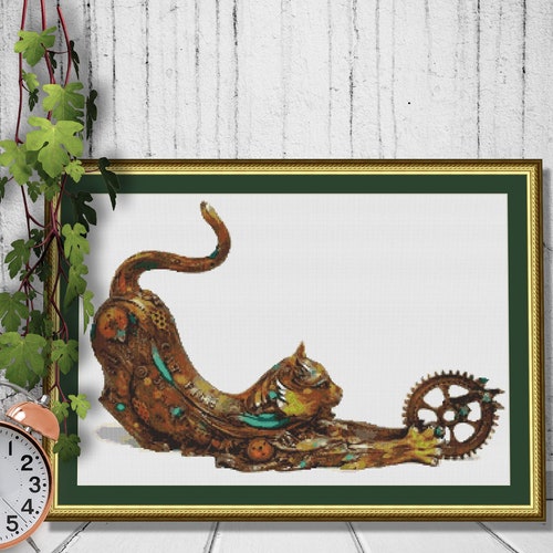 Steampunk Cross Stitch Pdf Pattern Steampunk Chart Steampunk - Etsy