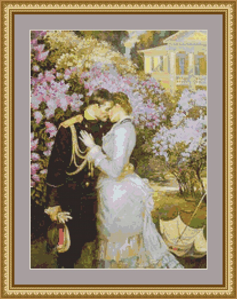 Farewell Kiss Counted Cross Stitch Pattern Chart PDF Down Load 192 - Etsy