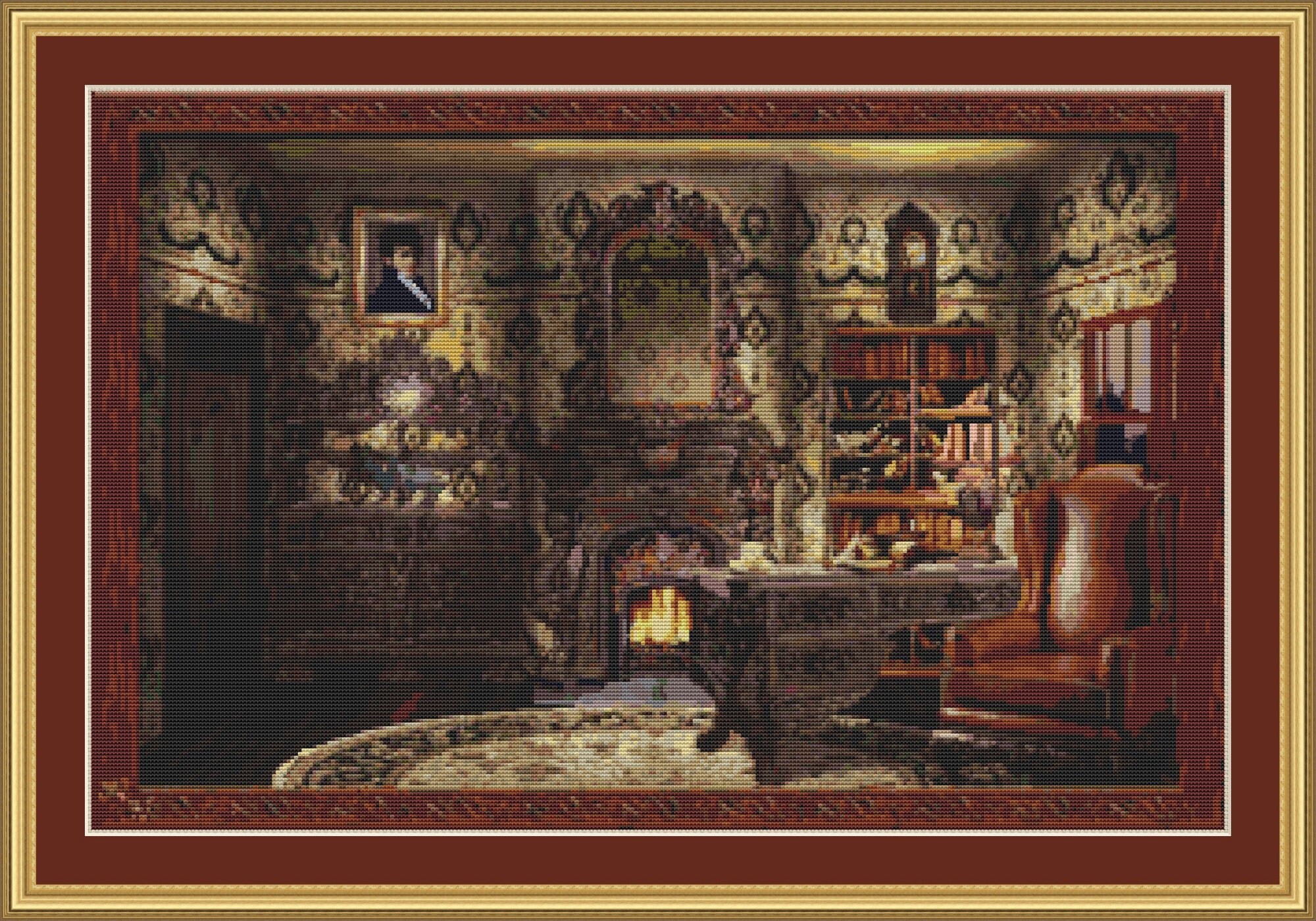 Victorian Library Cross Stitch Pattern PDF Down Load 330 - Etsy