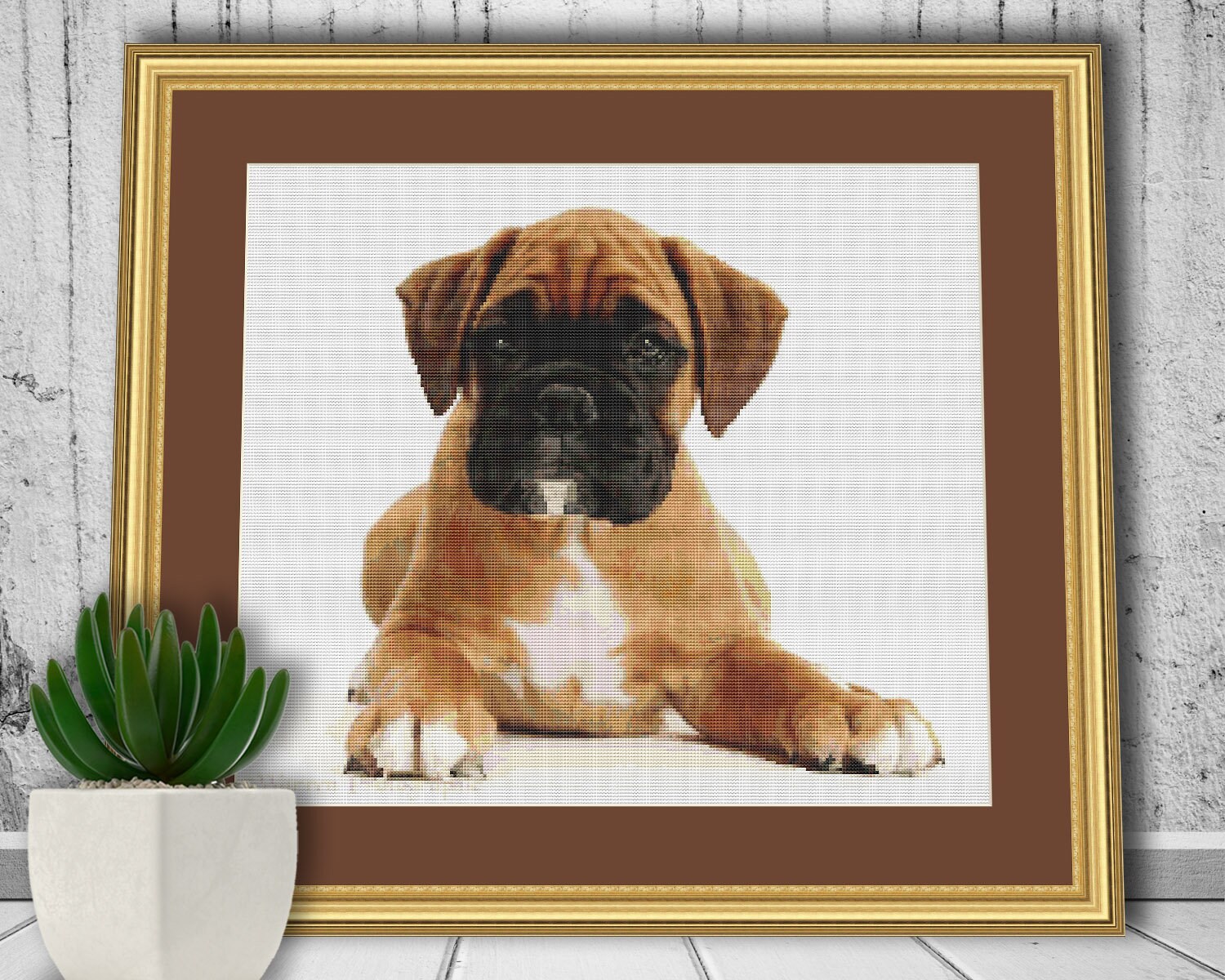 Boxer Puppy Counted Cross Stitch Pattern PDF Down Load 092 - Etsy Canada
