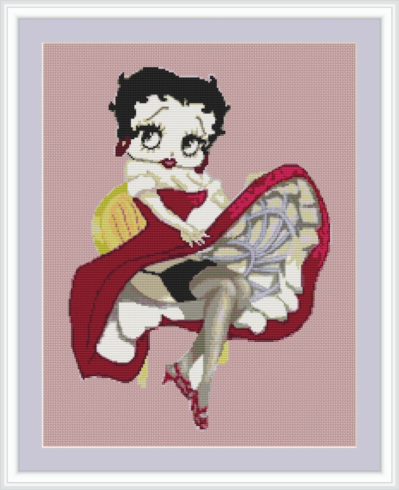 EASY Betty Boop Counted Cross Stitch Pattern Chart PDF Down - Etsy Canada