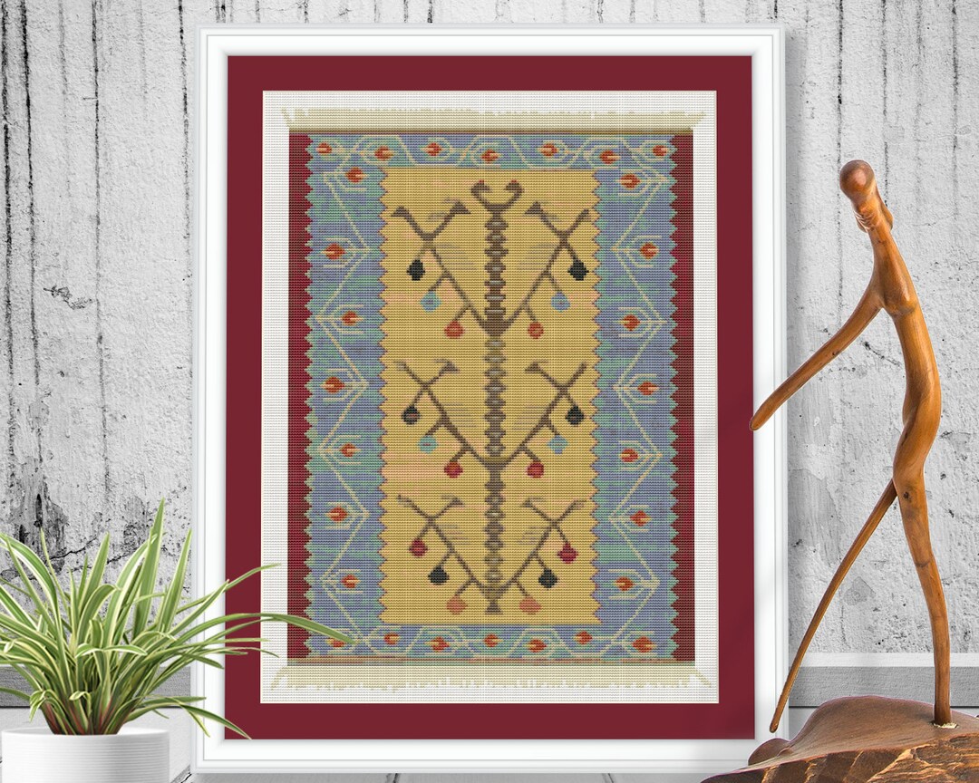 Vintage Turkish Rug Counted Cross Stitch Pattern PDF Down Load 351 - Etsy
