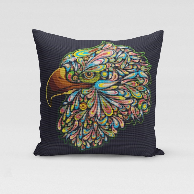 Psychedelic Eagle Cross Stitch Pattern PDF Down Load 10 - Etsy