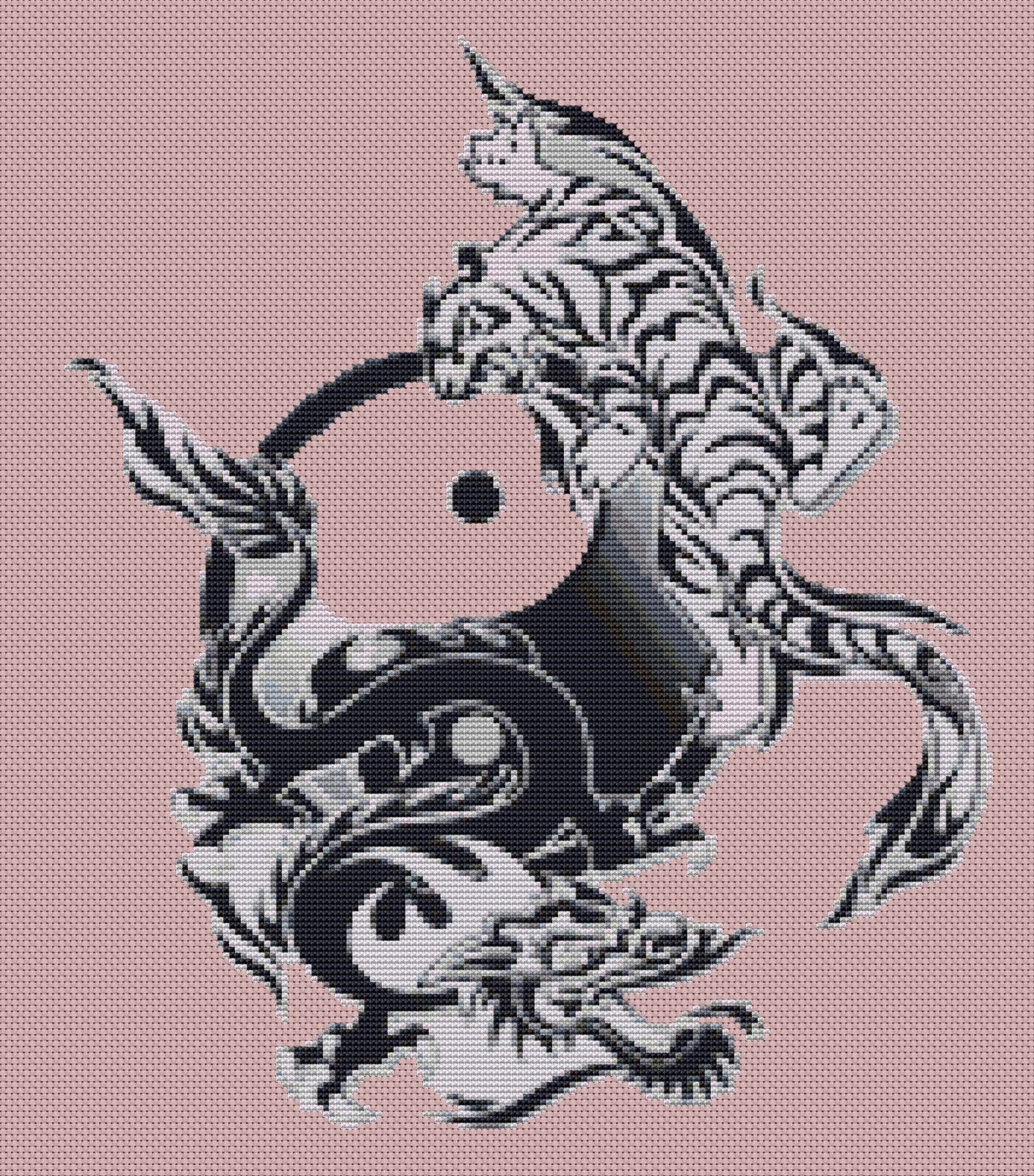 Ying and Yang Cross Stitch Pattern PDF Down Load 018 - Etsy
