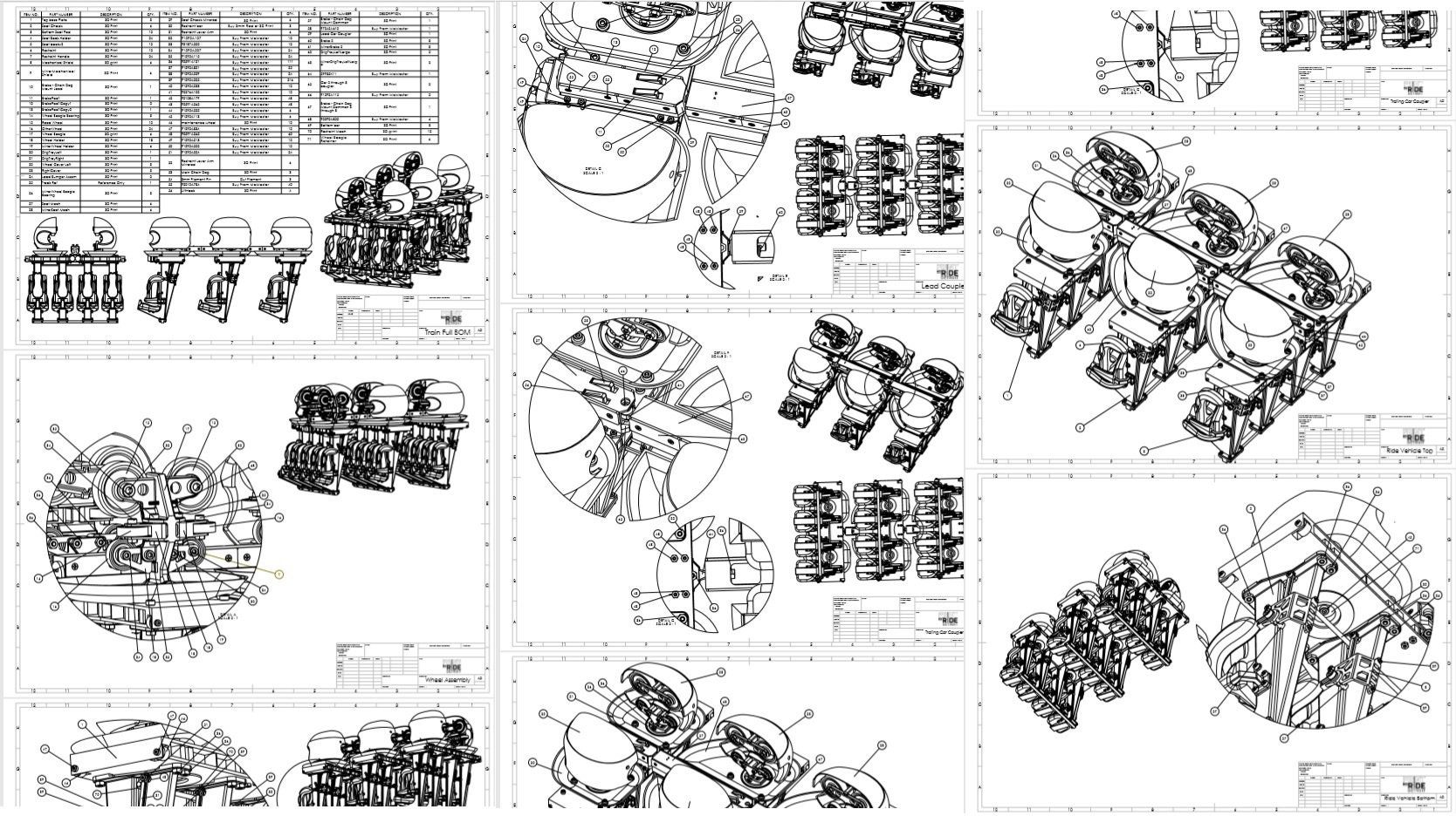 Digital CAD Files for 3D Printable Roller Coaster Train Inverted ...