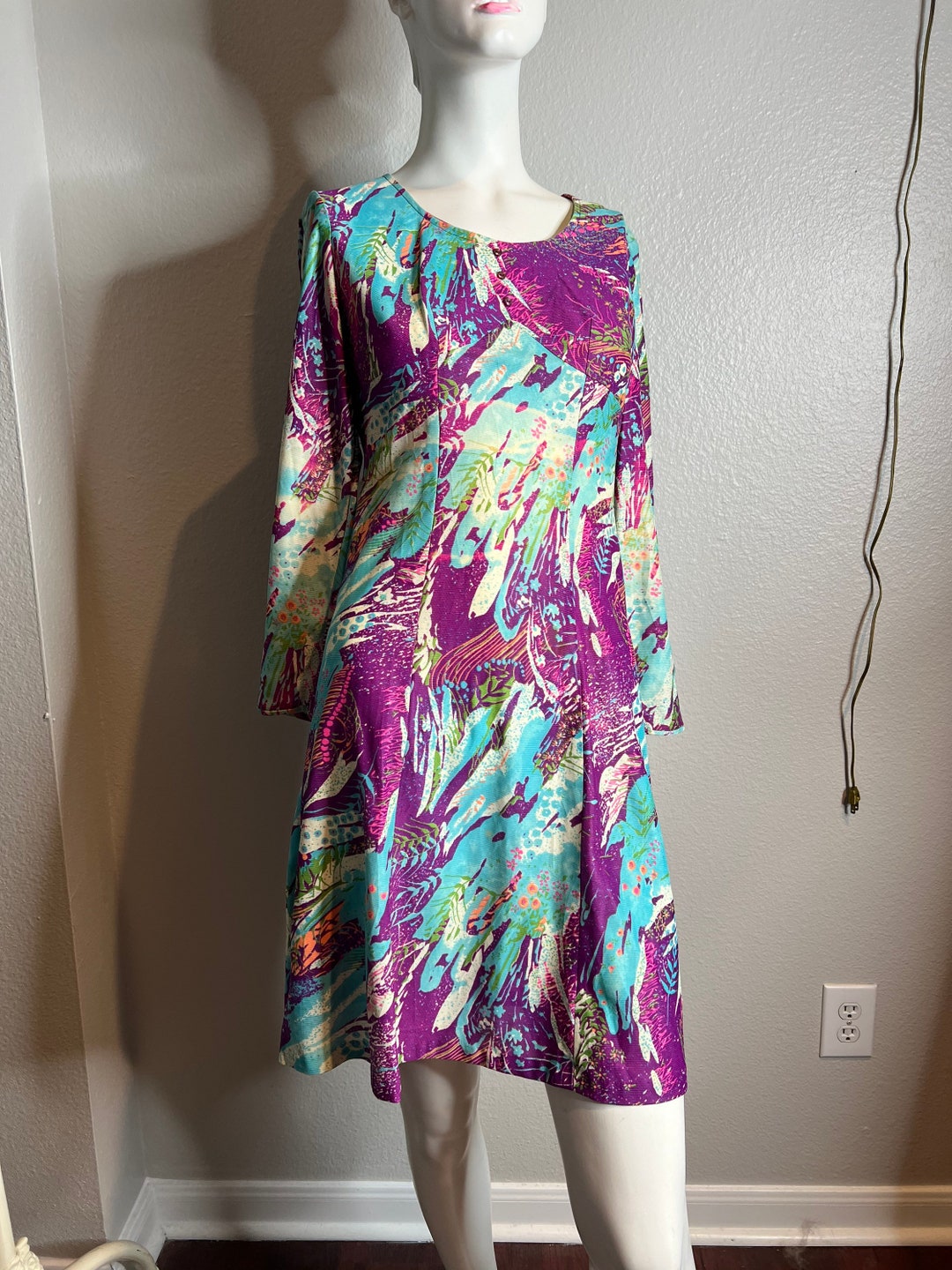 Vintage 1960s Groovy Psychedelic Go Go Dress - Etsy