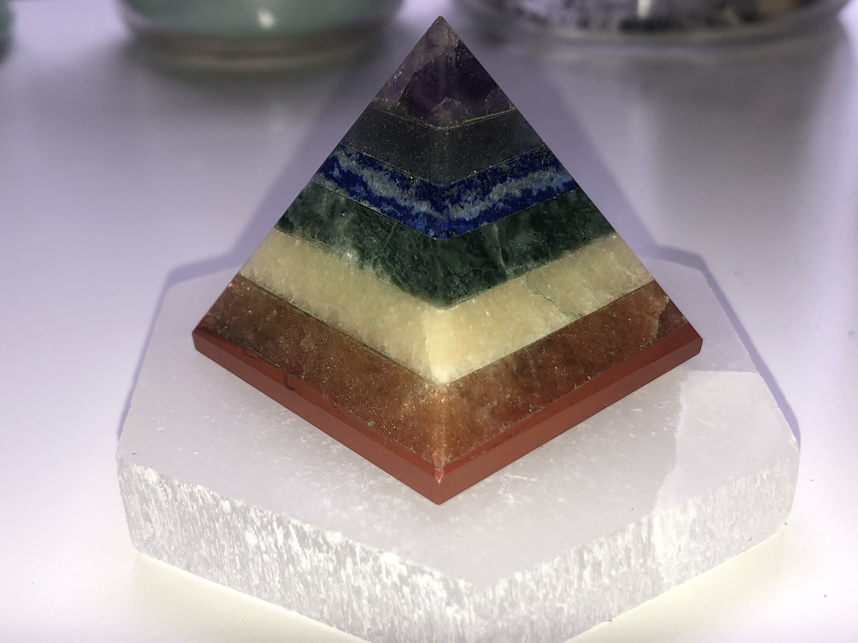 7 Chakra Pyramid Crystal Chakra Pyramid Reiki - Etsy Israel