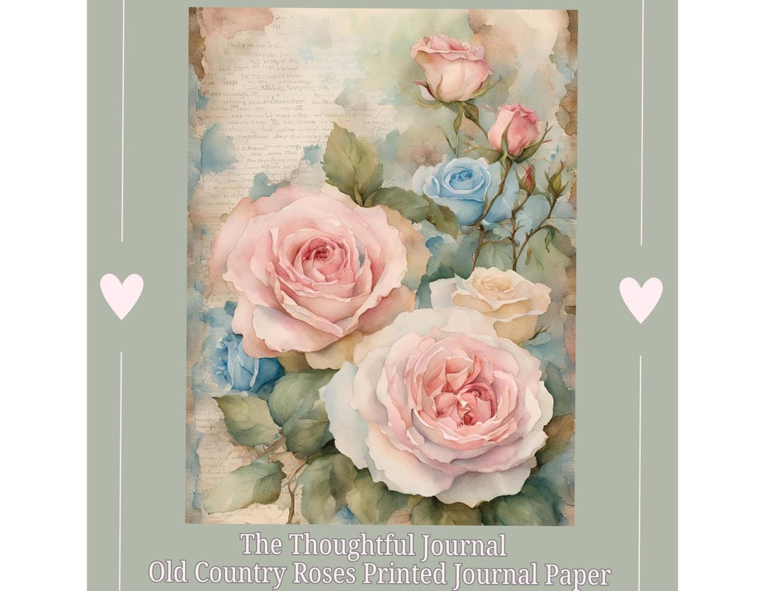 Old Country Roses Themed Printed Paper | Journal Signatures | Create ...