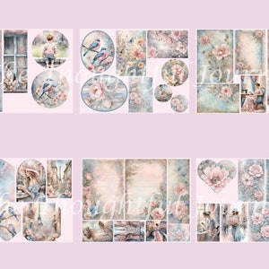 Tickled Pink in Paris Themed Digital Paper and Ephemera, Printable ...