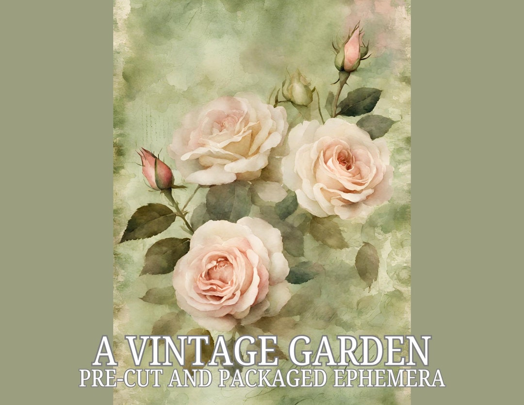 Vintage Garden Ephemera Pack | Vintage Floral | Ephemera | Pre-cut ...