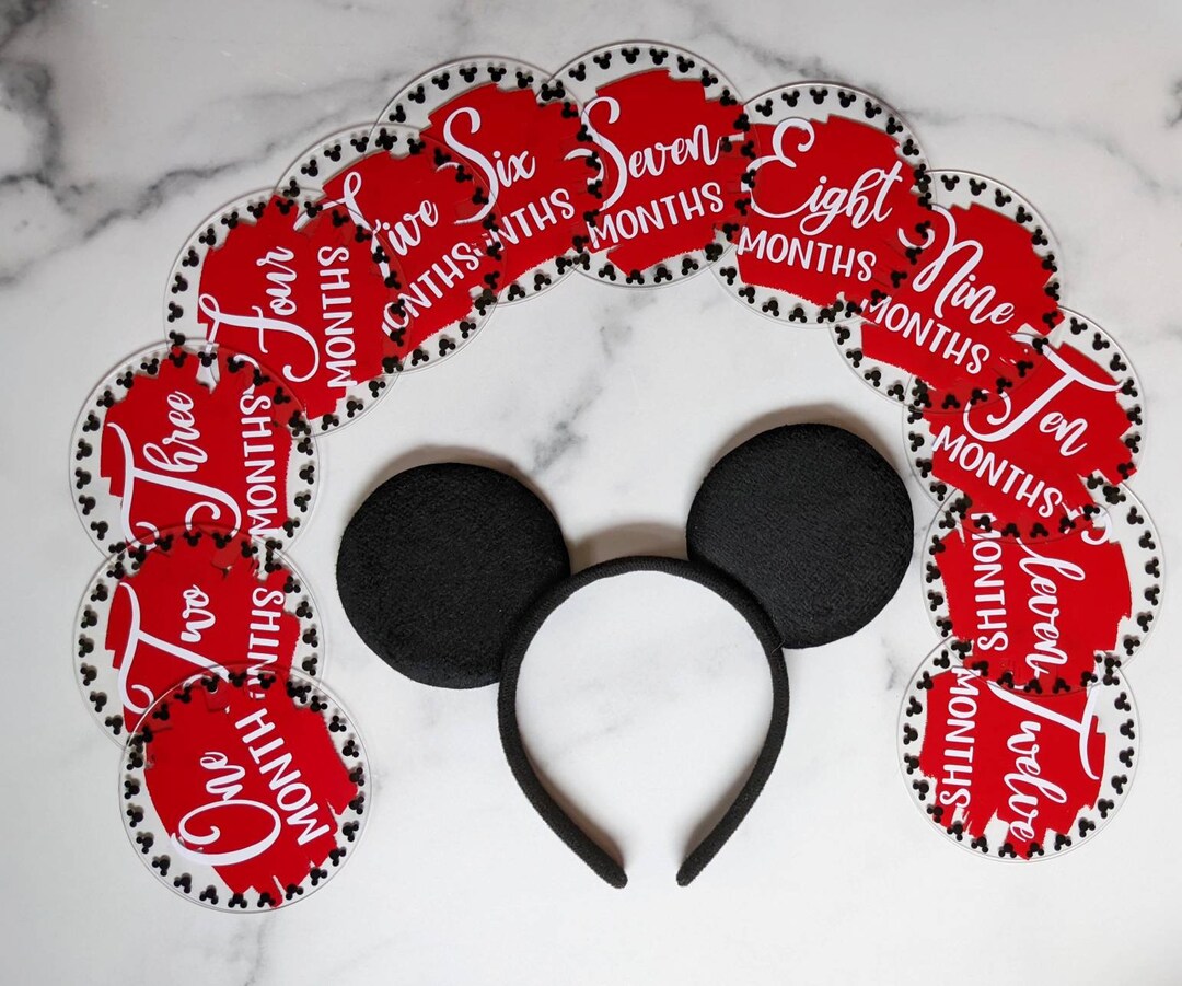 Monthly Milestones Acrylic Round / Mickey / Personalized / - Etsy