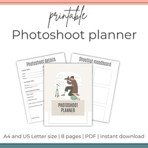 Photoshoot Planner Printable Download Portrait Fine Art - Etsy