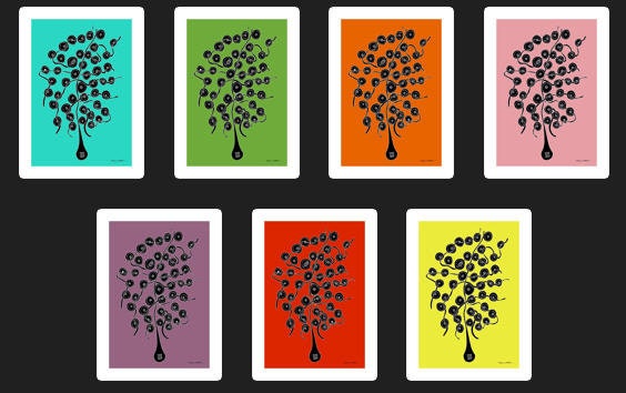 Canvas Abstract Wall Art TOL TOL Color Fill With White Borders ...