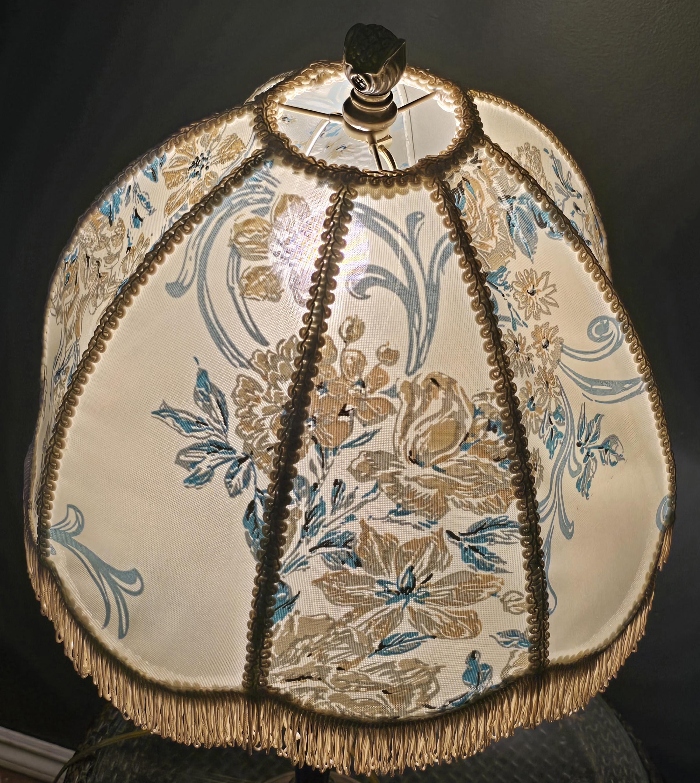 Fringe Shade, Vintage, Lamp Shade, Silk Floral, Home Decor, Victorian ...