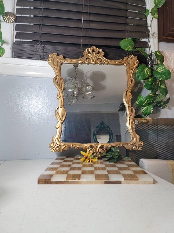 Wall Mirror, Gold Ornate Border, Wall Mirror, Framed … - Gem