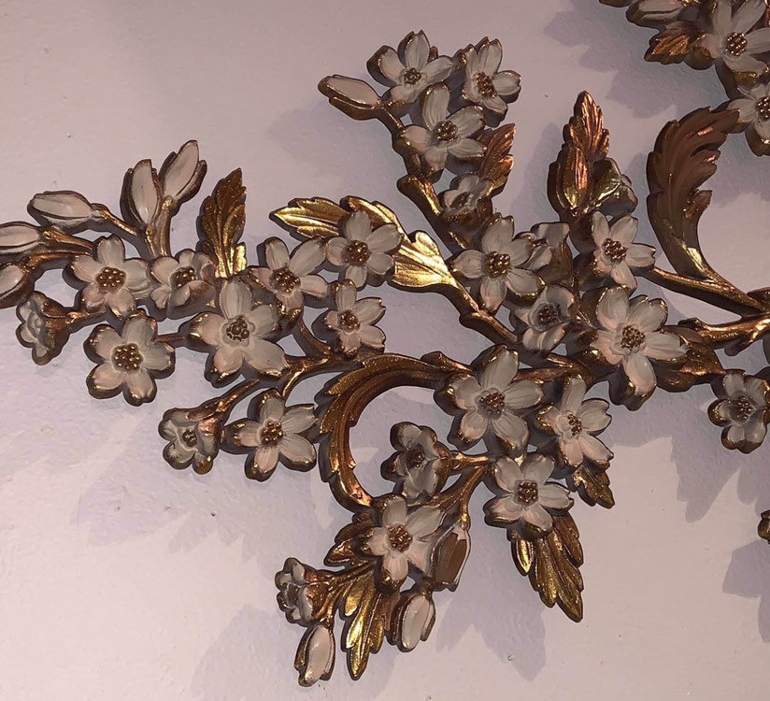 Syroco 7034 Vintage Wall Decor 60s Decor Dogwood Gold Leaf | Etsy