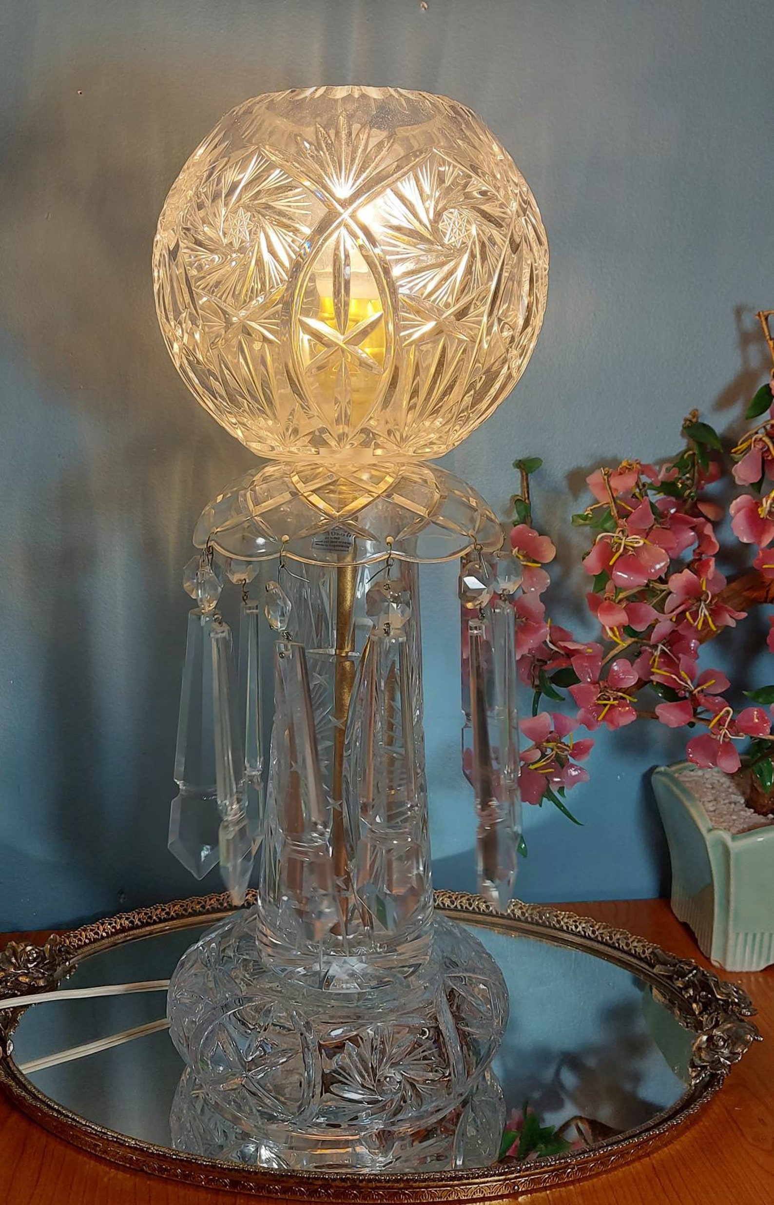 SAMOBOR 26% Lead Crystal Crystal Globe Lamp Pinwheel | Etsy