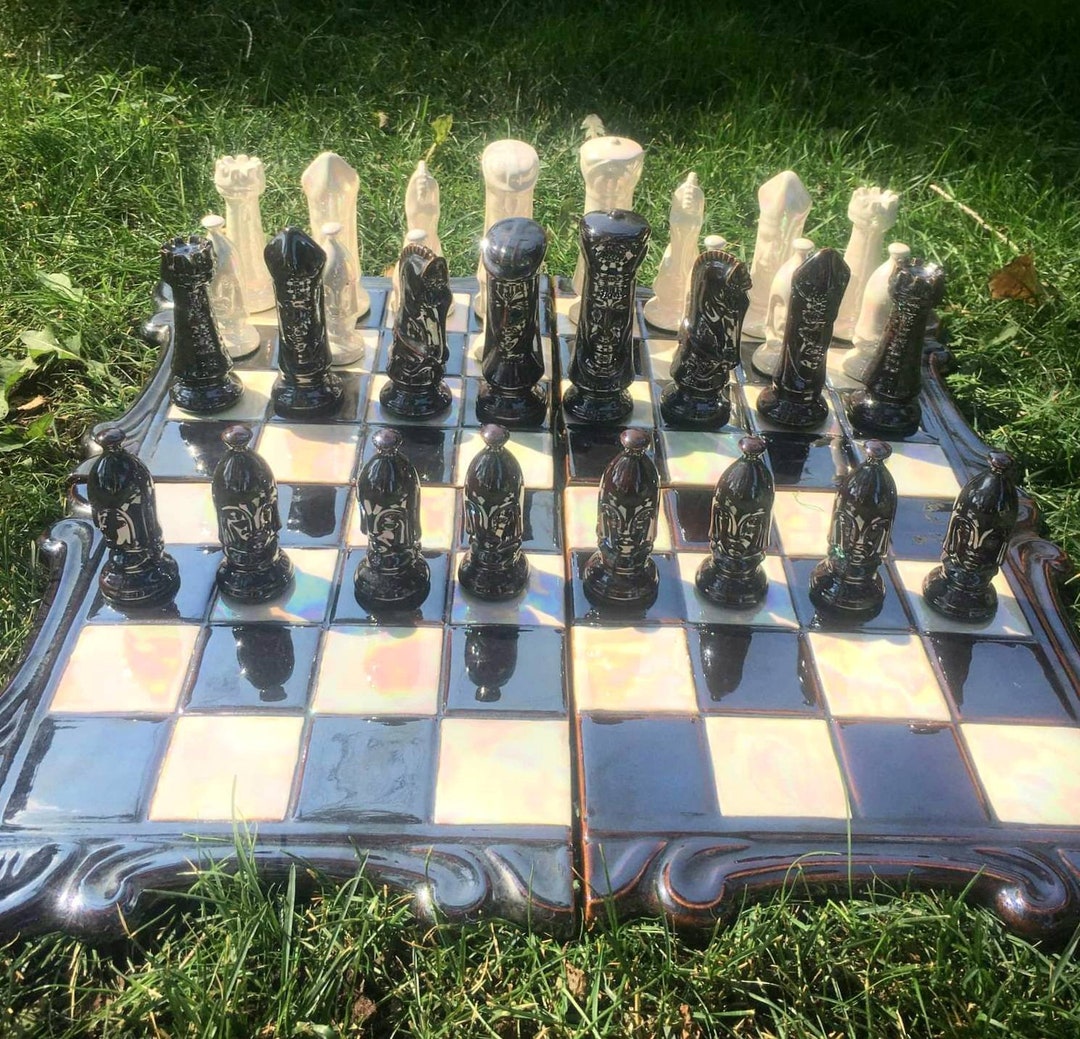 Duncan Chess Set Vintage Ceramic Chess Set Medieval Gothic - Etsy