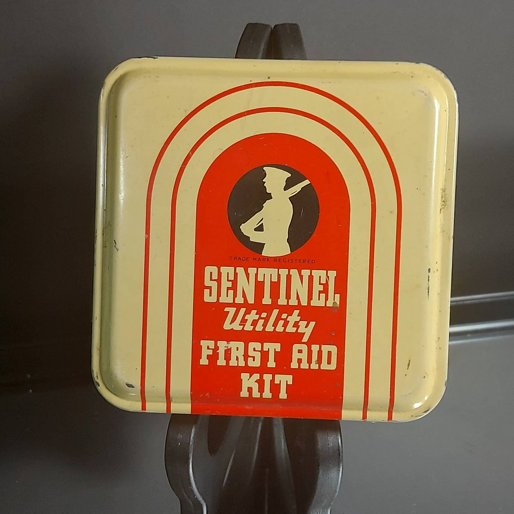 Antique Sentinel Utility, First Aid Kit, Metal Tin, Vintage 40s, Red ...