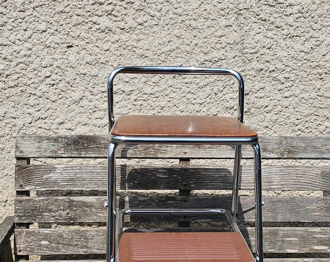 Chair With Foot Stool, Step Stool, Retro, Vintage Kitchen Chair, Step ...