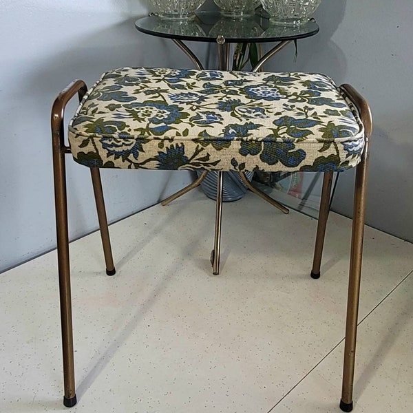 Vintage Floral Vinyl Chair - Etsy