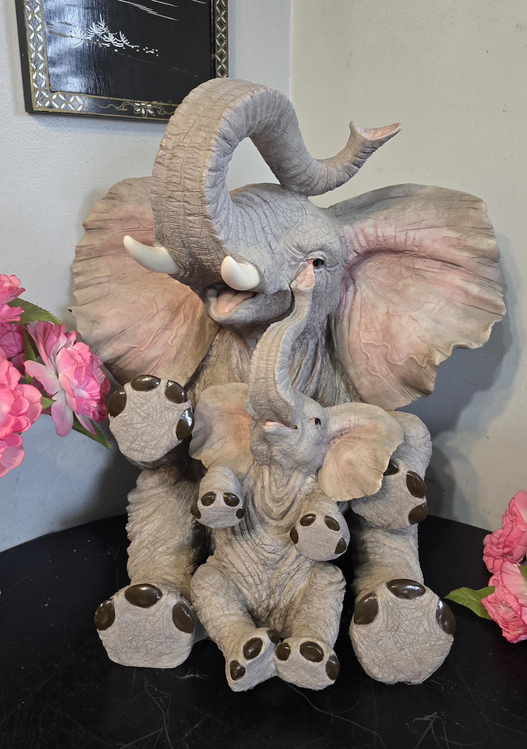 Huge Elephant Statue, Vintage, Stone Sculpture, Garden Decor, Yard ...