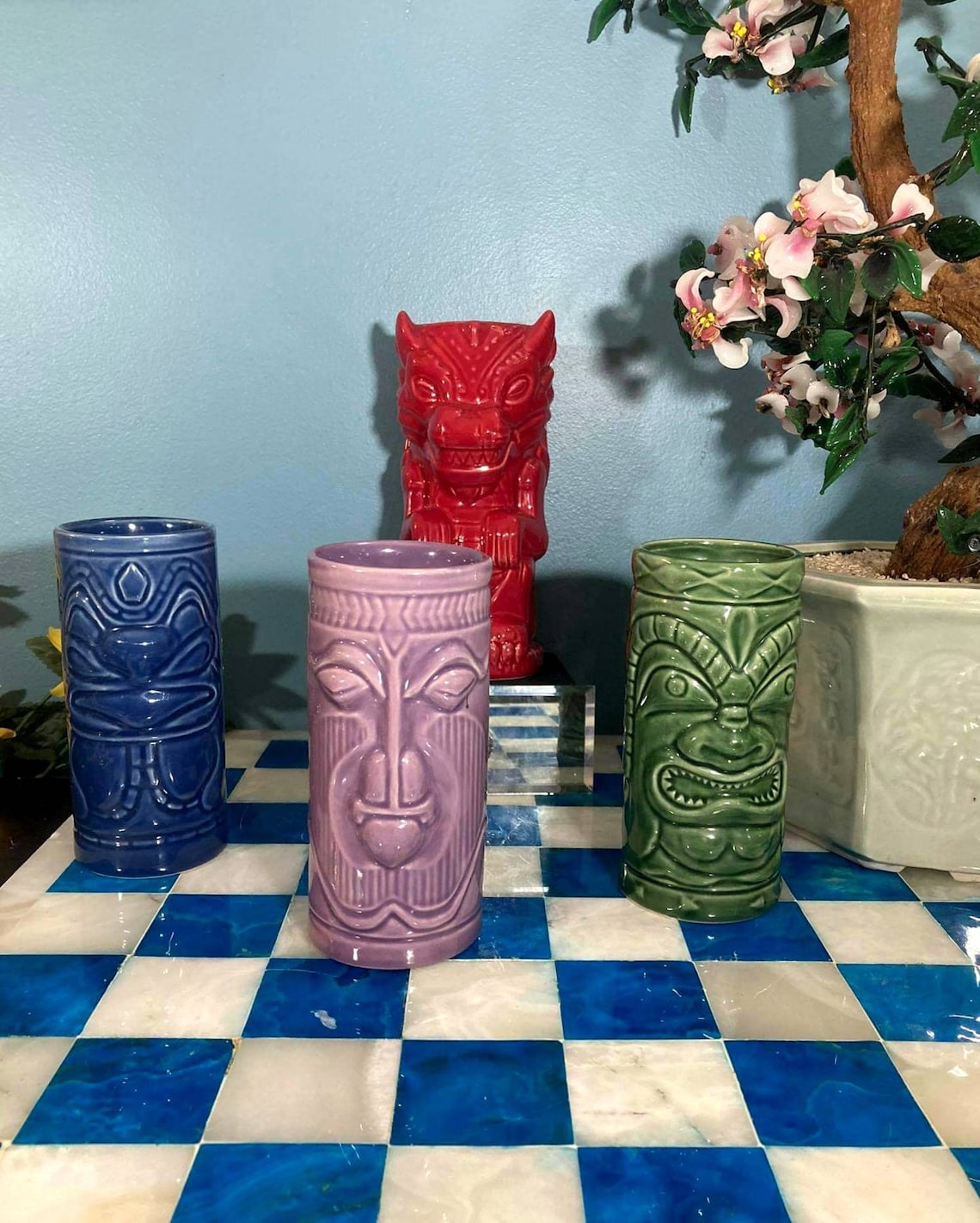 Tiki Mug Tiki Barware Vintage Tiki Cups Planter Bar Decor | Etsy
