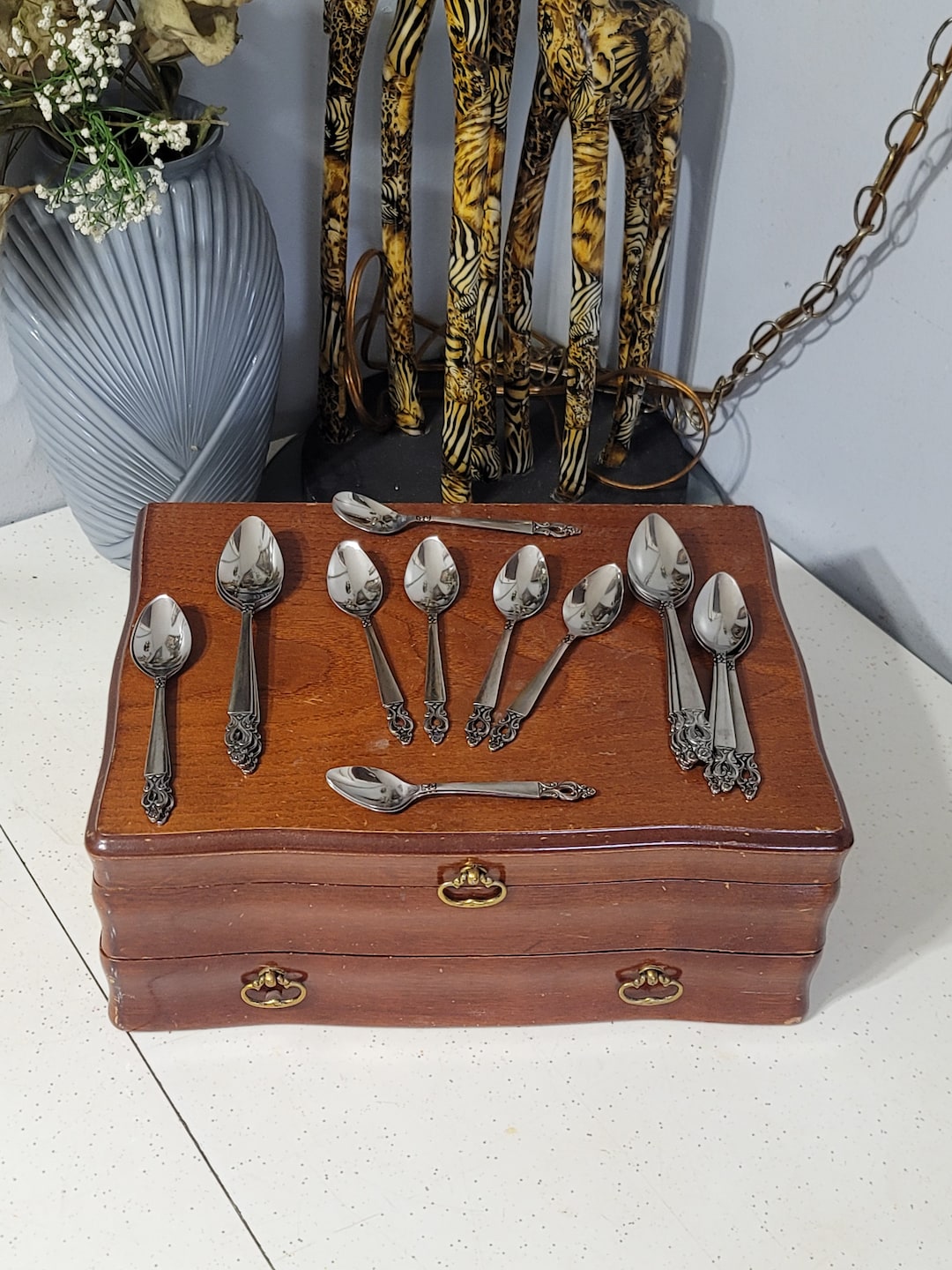 National, Japan, Spoons Set, (15pcs), Stainless Steel, Silverware ...
