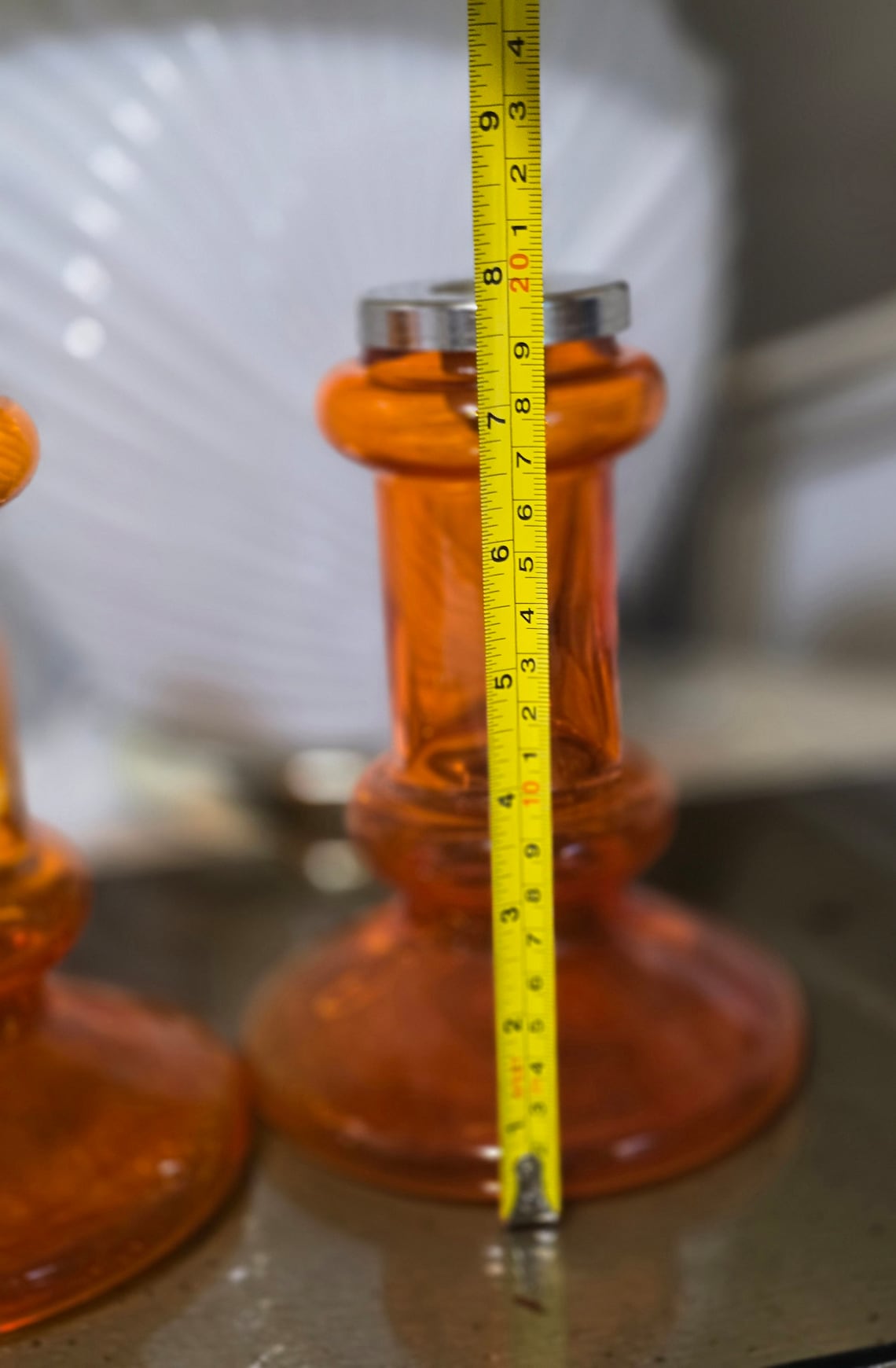 Candle Holders, Orange Glass, Vintage, Glassware, Home Decor,eq3 ...