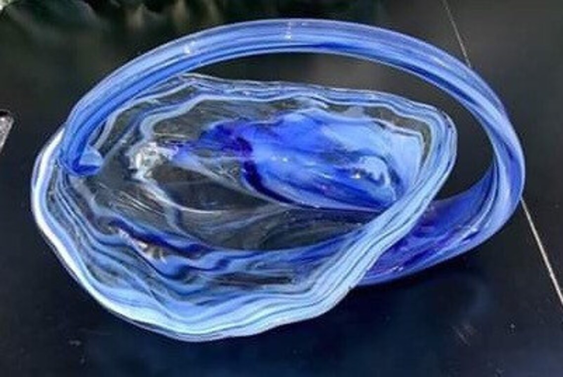 Sooner Glass Centrepiece Vintage Hand Blown Canadian Art | Etsy