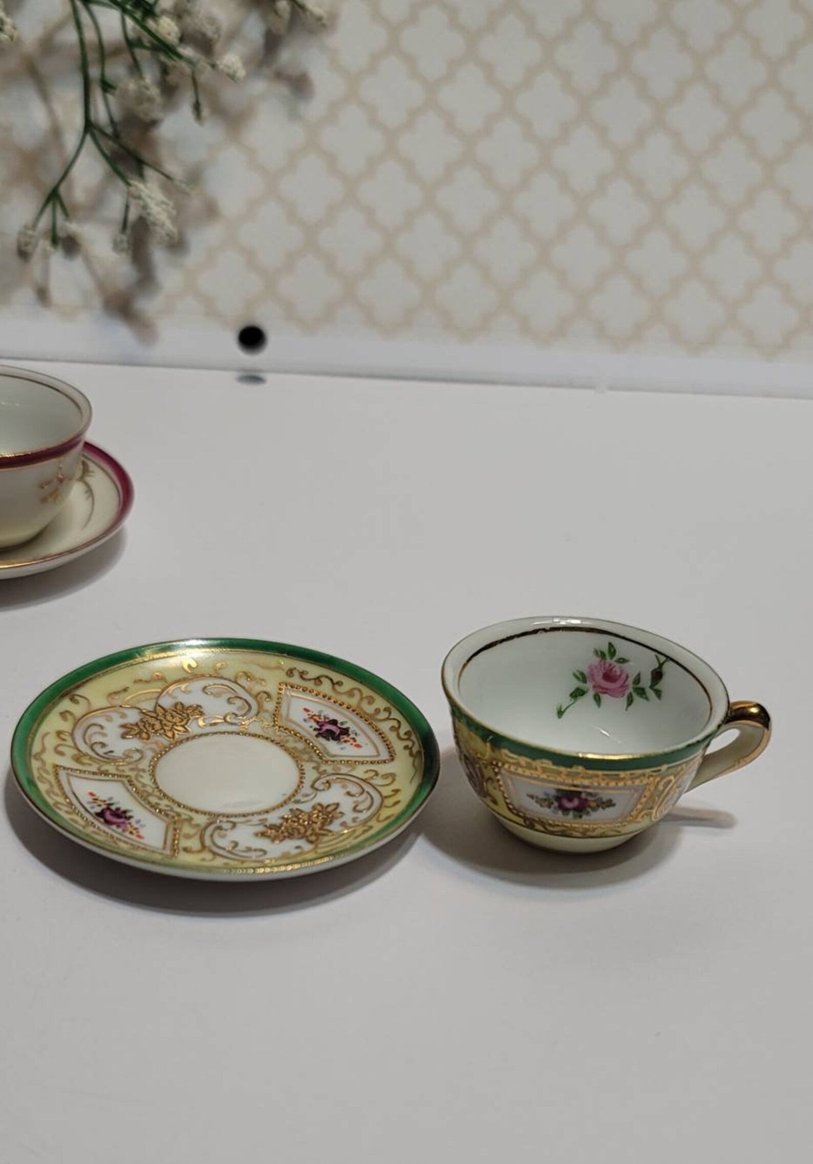 Miniature Bone China Tea Set Mini Tea Cups Vintage - Etsy