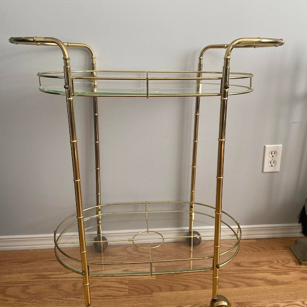 Vintage Bar Cart Mcm Brass - Etsy