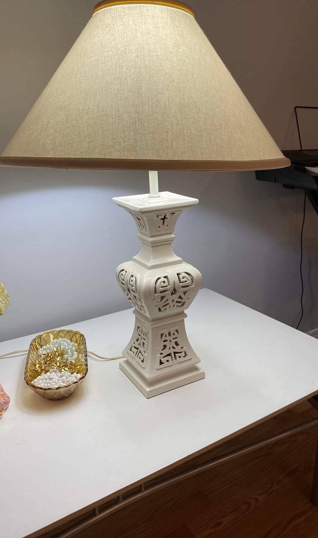 Porcelain Table Lamp, Vintage, Lamp, Home Decor, Lighting, Cut Out ...