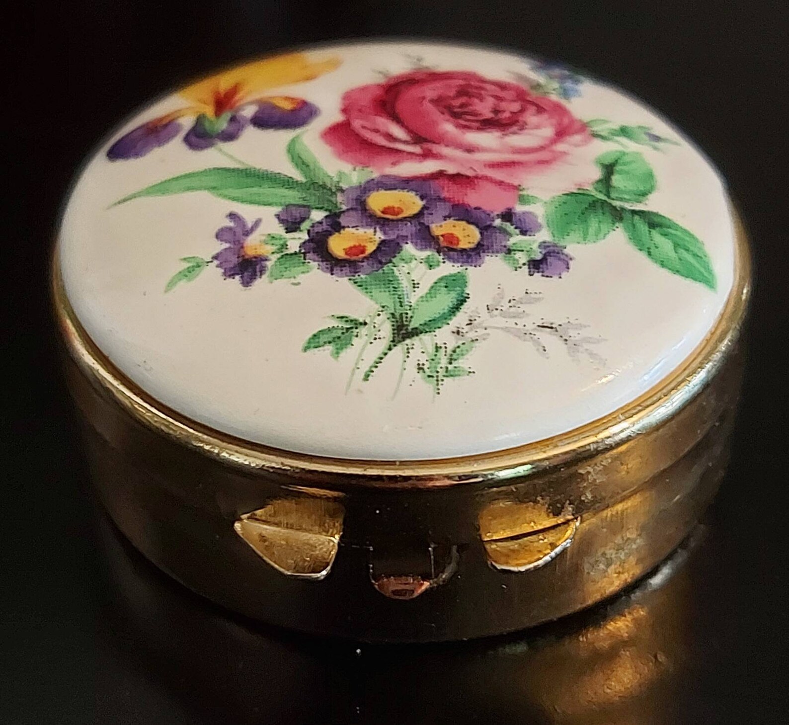 Medicine Box Vintage Pill Container Brass Round Keepsake | Etsy