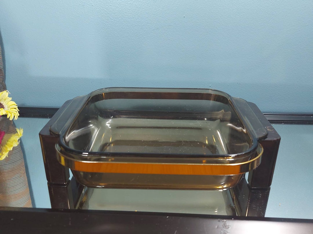 Pyrex 222 With Stand, Vintage Corning, Ovenware, Amber Glass, Glass ...