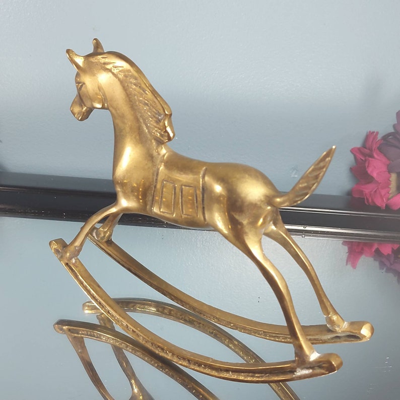 Brass Rocking Horse Vintage Brass Horse Nursery Decor - Etsy