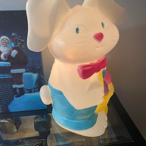 Blow Mold Rabbit, Vintage Easter Bunny Mold, Light Up, Easter Decor ...