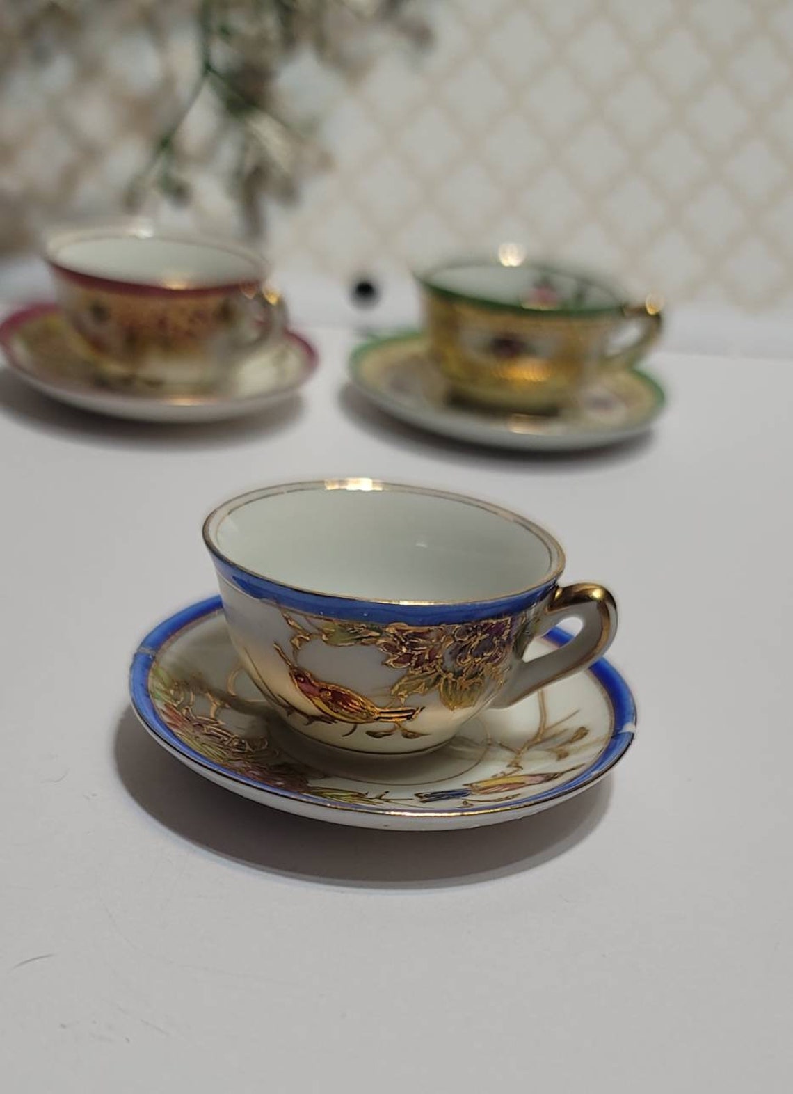 Miniature Bone China Tea Set Mini Tea Cups Vintage - Etsy